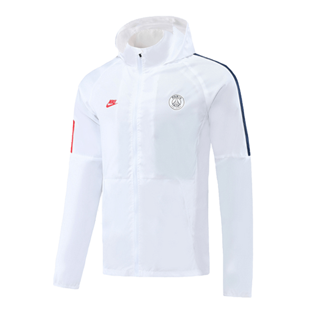 PSG Hoodie Windbreaker Jacket 2020/21 - White | Gogoalshop