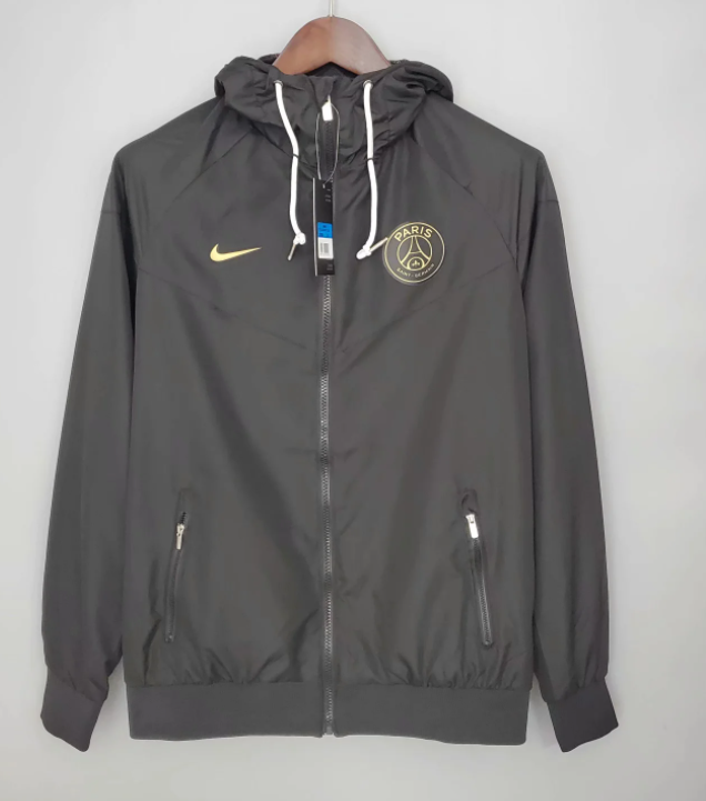 PSG Hoodie Windbreaker Jacket 2021/22 - Black | Gogoalshop