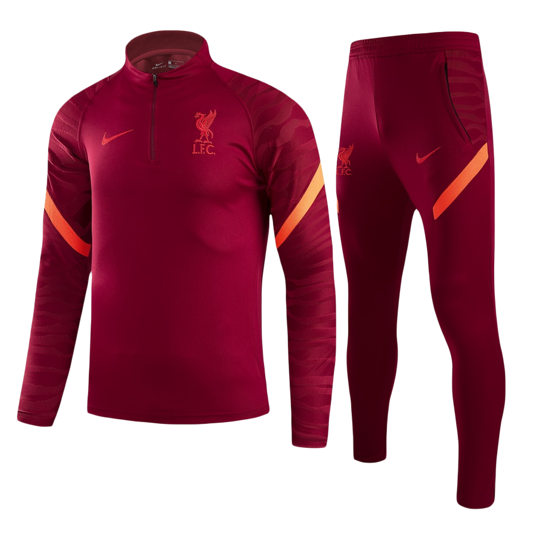 Liverpool 1/4 Zip Tracksuit 2021/22 Kids Red | Gogoalshop