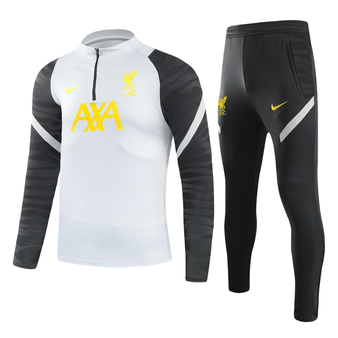 Liverpool 1/4 Zip Tracksuit 2021/22 Light Grey | Gogoalshop