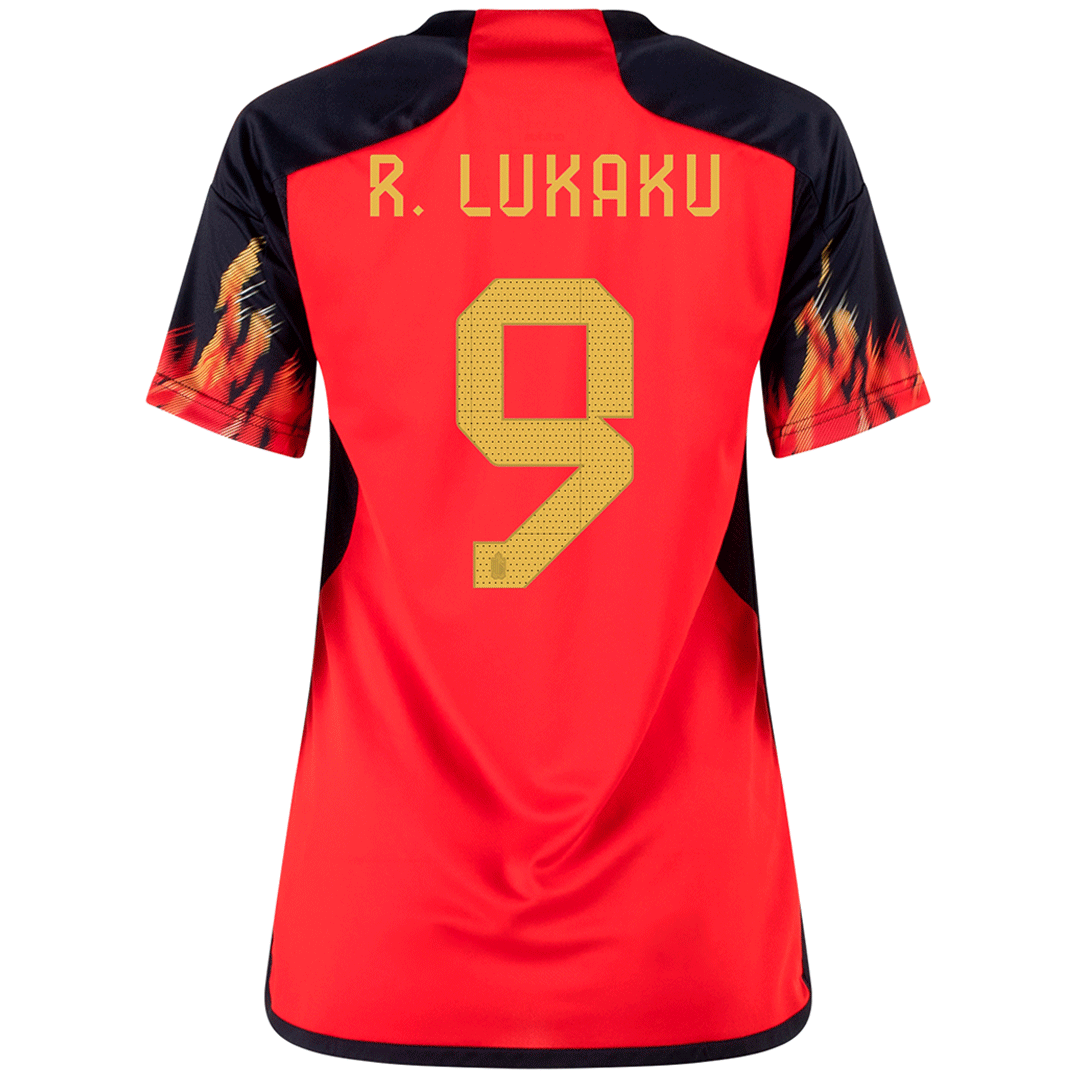 R.LUKAKU #9 Belgium Home Jersey World Cup 2022 Women | Gogoalshop