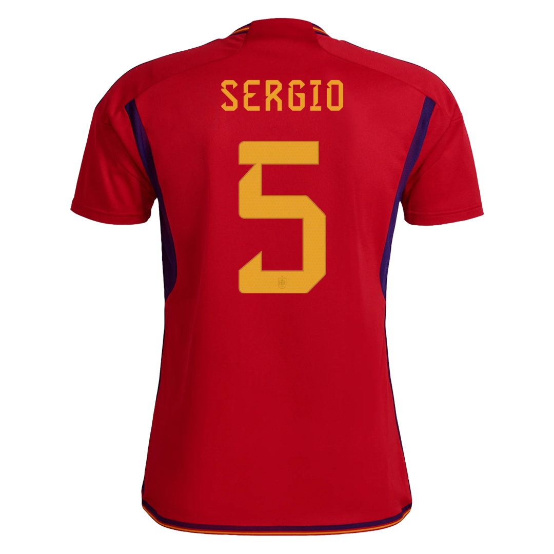 SERGIO #5 Spain Home Jersey World Cup 2022 | Gogoalshop