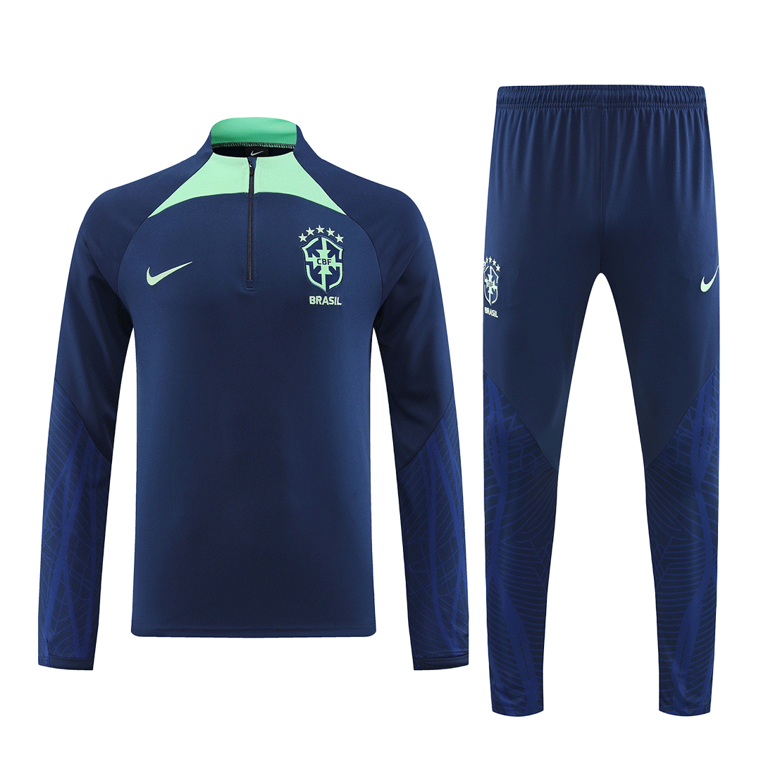 Brazil 1/4 Zip Tracksuit 2022 Navy | Gogoalshop