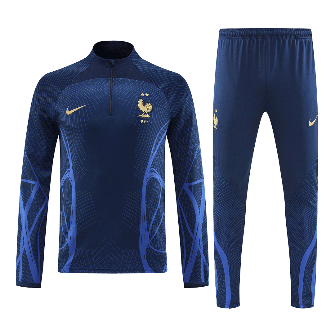 France 1/4 Zip Tracksuit 2022 Navy | Gogoalshop
