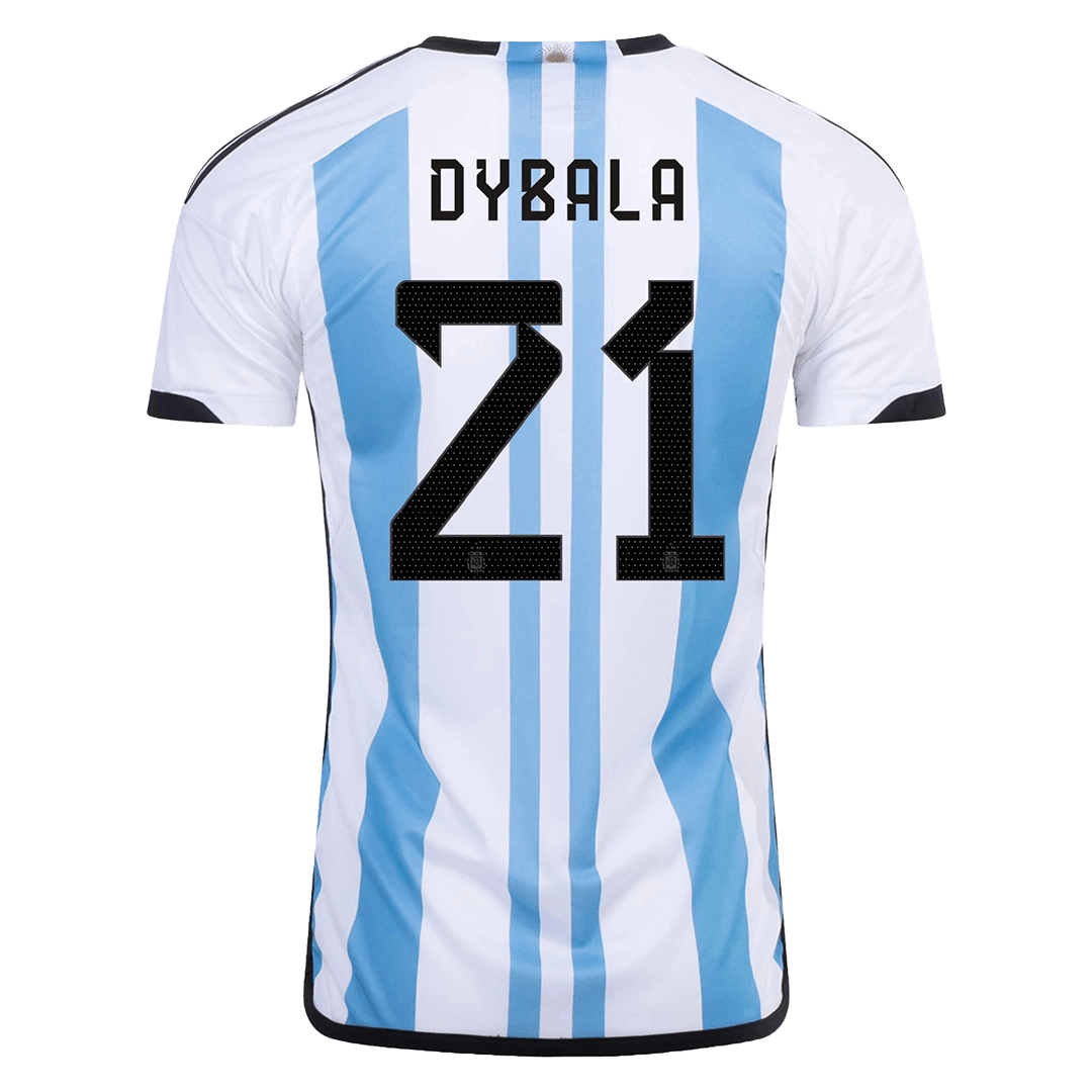 New DYBALA #21 Argentina Three Stars Home 2022 Champion Jersey | Gogoalshop