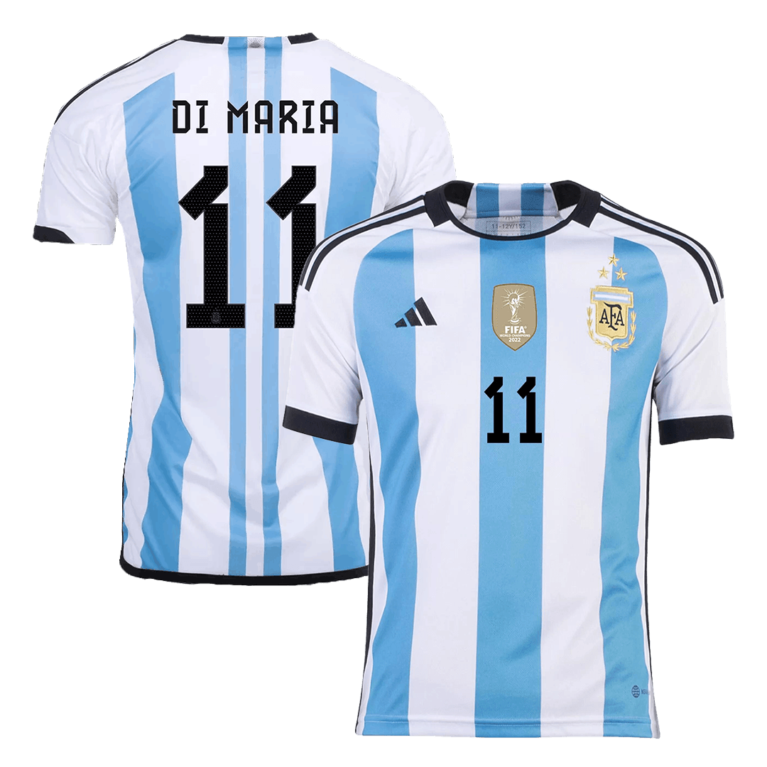 New DI MARIA #11 Argentina Three Stars Home 2022 Champion Jersey ...