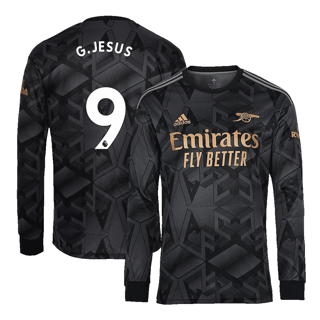 G.JESUS #9 Arsenal Away Long Sleeve Soccer Jersey 2022/23 | Gogoalshop