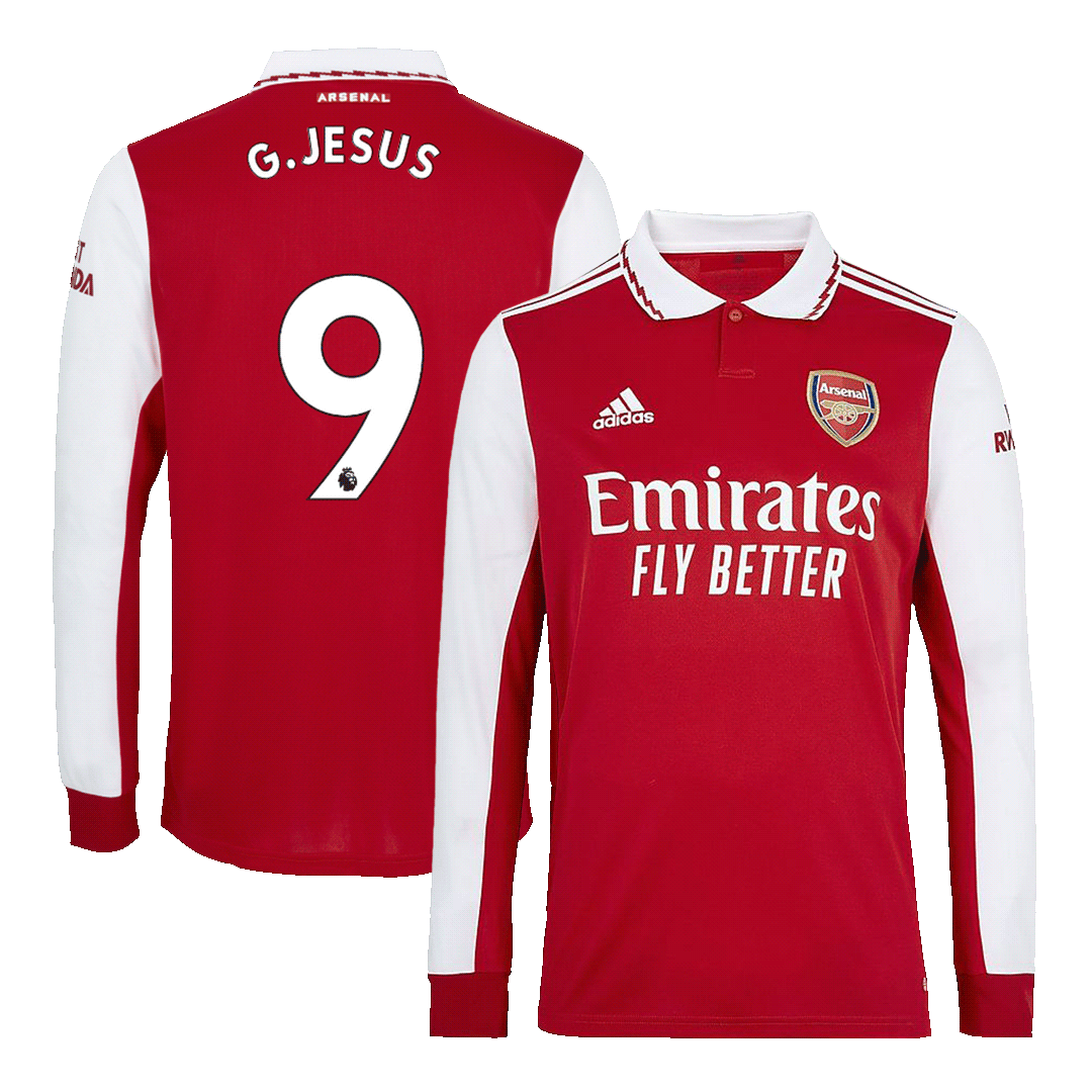 G.JESUS #9 Arsenal Home Long Sleeve Soccer Jersey 2022/23 | Gogoalshop