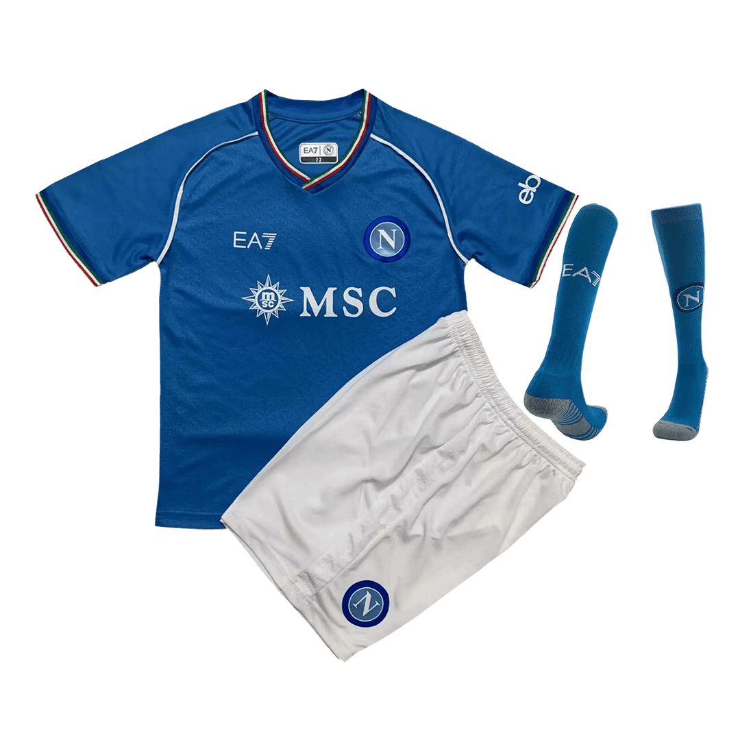 Napoli Home Kids Soccer Jerseys Full Kit 2023/24 | Gogoalshop