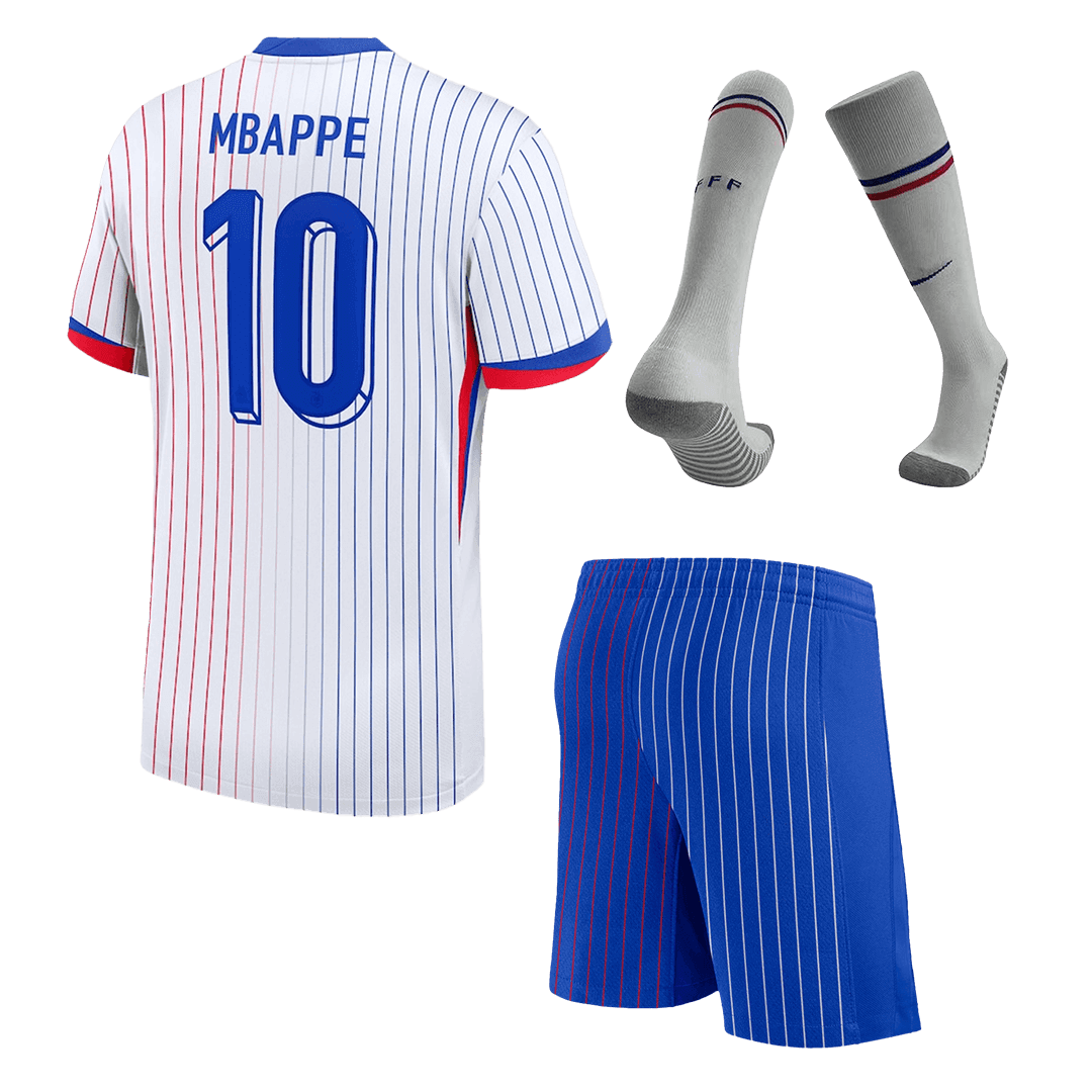 MBAPPE #10 France Away Kids Soccer Jerseys Full Kit EURO 2024 | Gogoalshop
