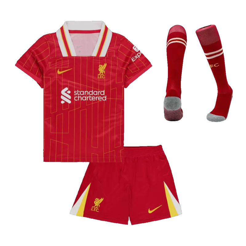 Liverpool Home Kids Soccer Jerseys Full Kit 2024/25 | Gogoalshop