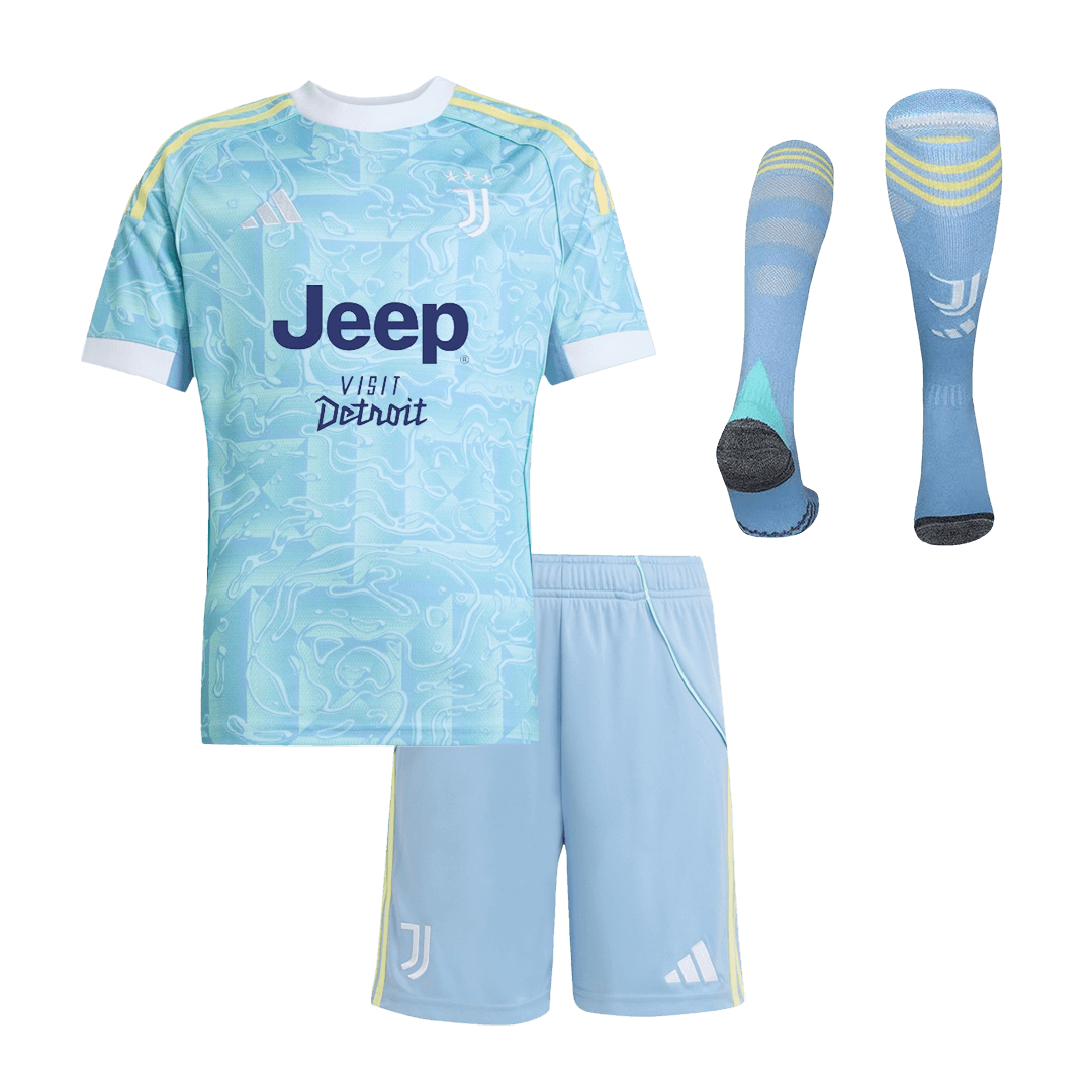 Juventus Away Kids Soccer Jerseys Full Kit 2025/26 | Gogoalshop